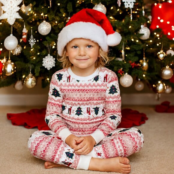 leigh tucker | Pajamas | Kids Christmas Fair Isle Pajama Set Winter ...
